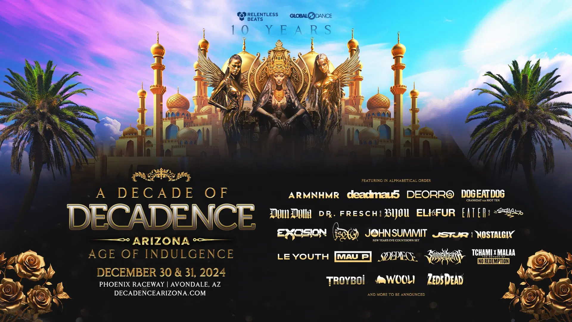 Decadence Arizona 2024: Epic New Year’s Eve Festival Lineup