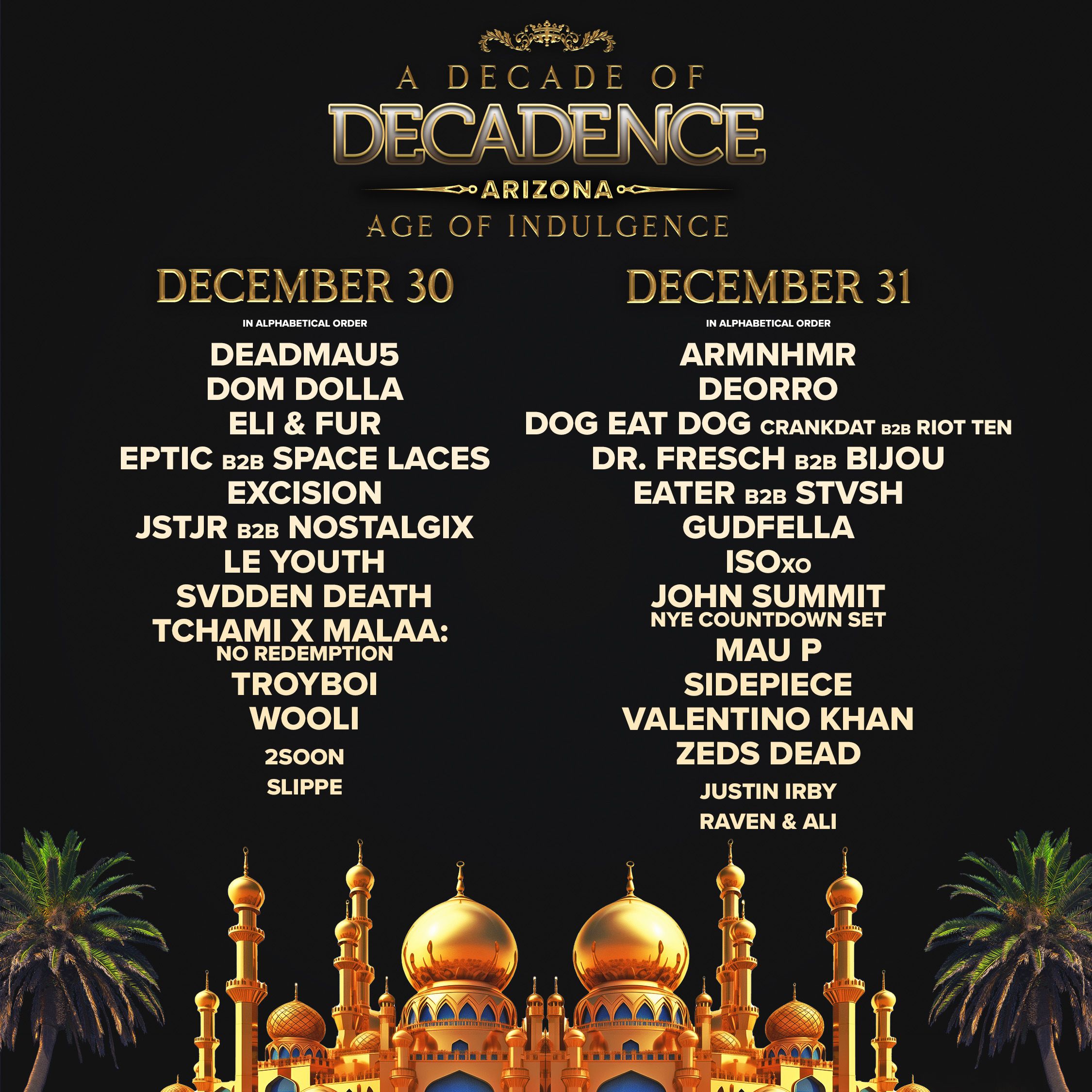 Decadence Arizona: Ultimate NYE Music Festival 2024